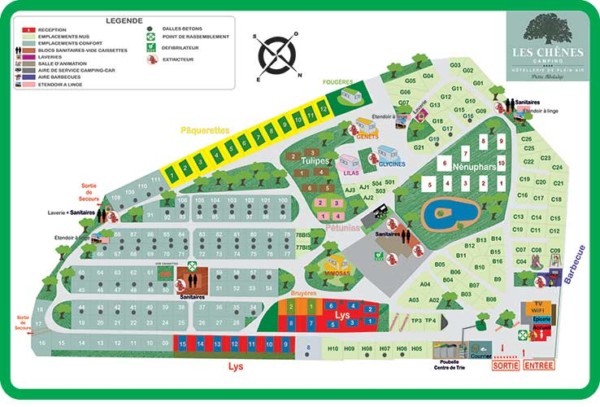 Plan du camping - Les Chênes